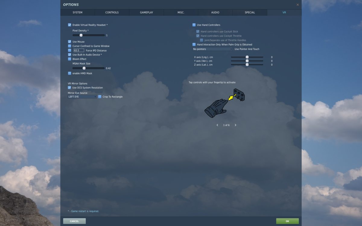 Recommended settings | Vrgineers